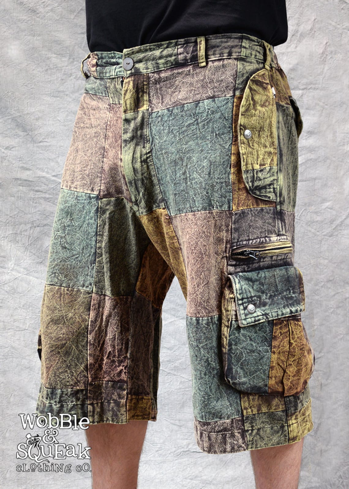 MENS PATCHWORK SHORTS Baggy Hippy Psytrance Festival Party Goa | Etsy