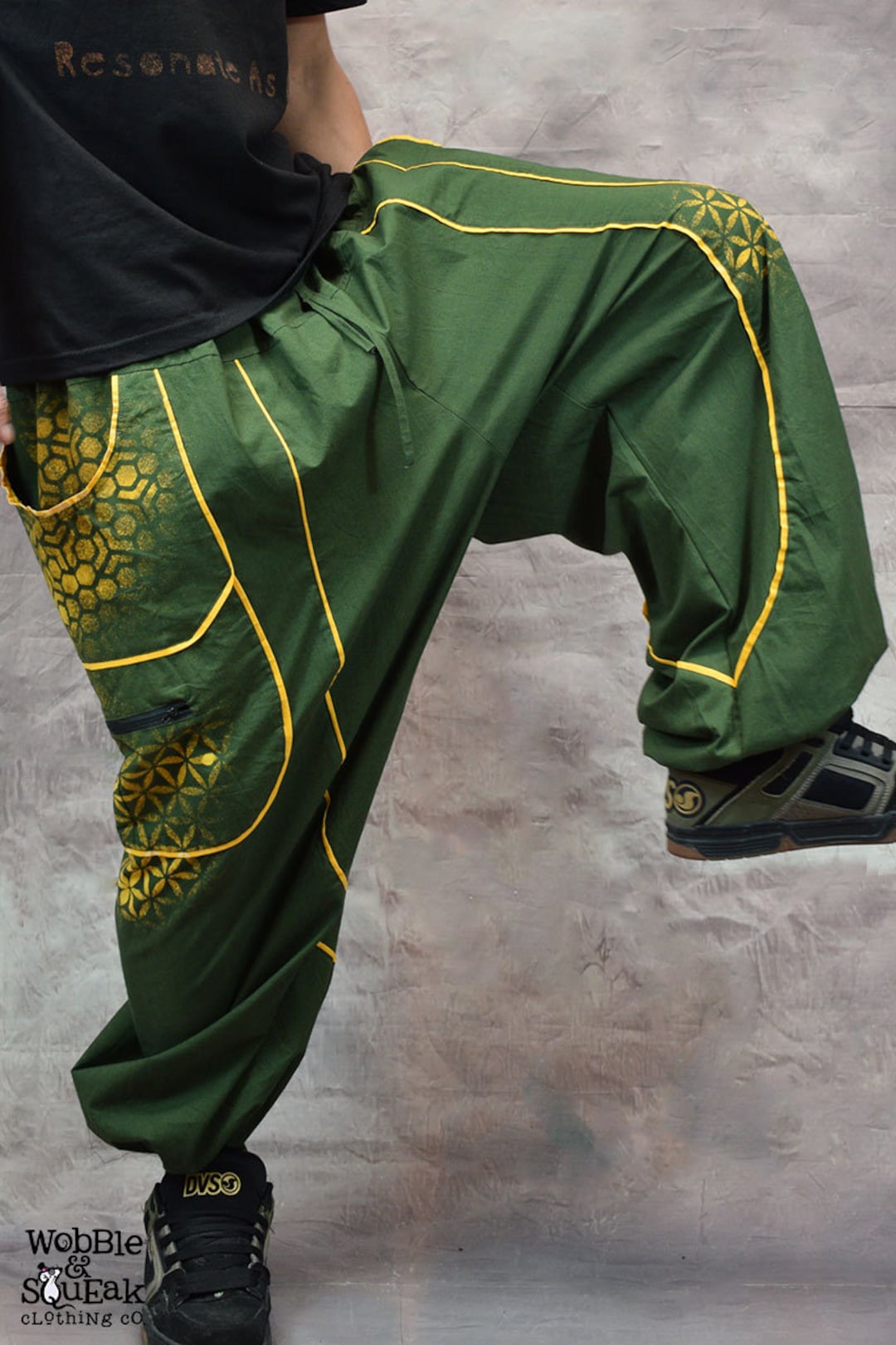 Hand-painted Flower of Life Cotton Trousers: Festival Goa Pants - Etsy