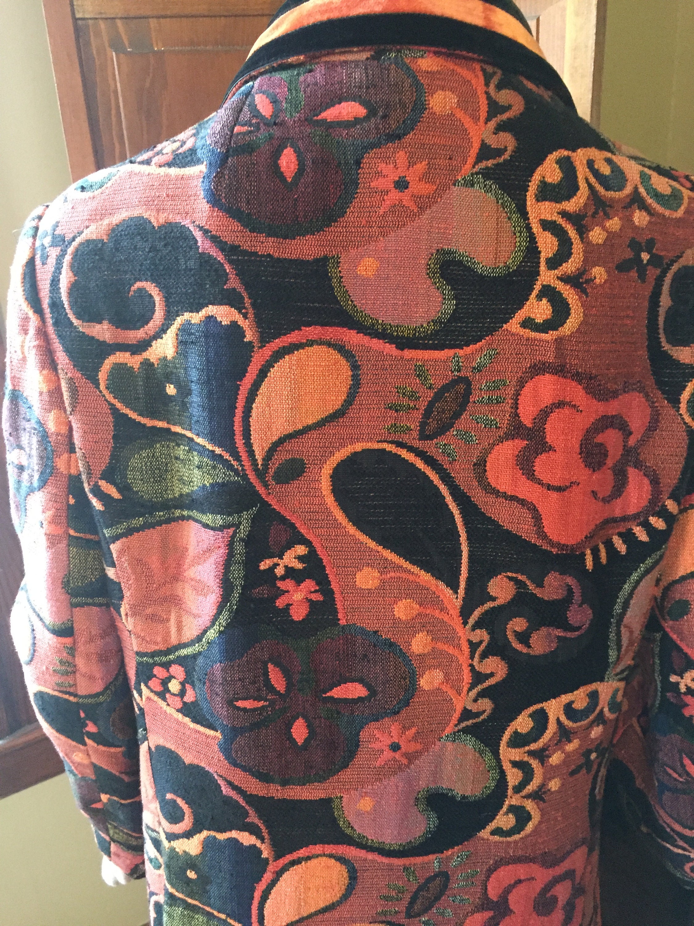 1960's I. Magnin Davidow Tapestry Coat - Autumnal Colors Boho Chic! - Etsy