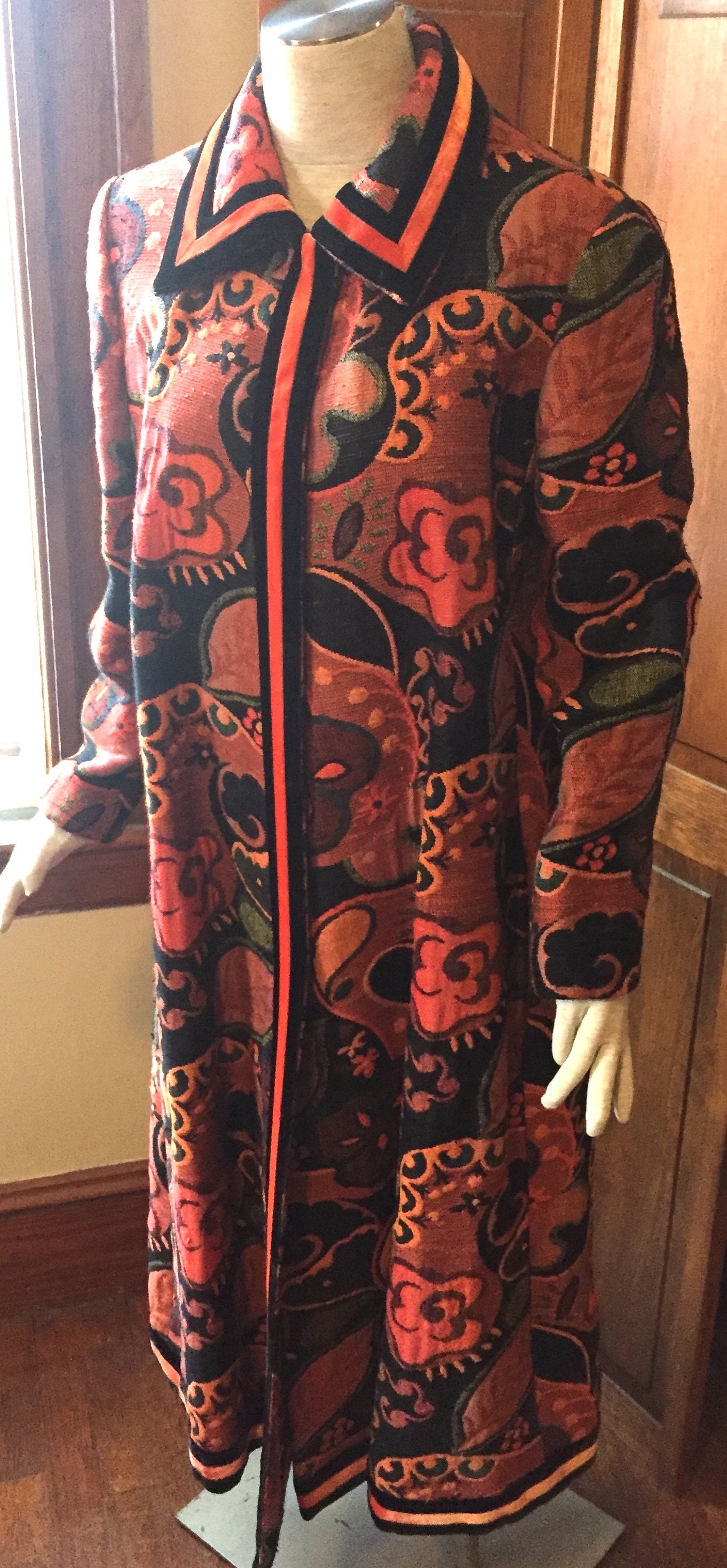 1960's I. Magnin Davidow Tapestry Coat Autumnal Colors Boho Chic - Etsy