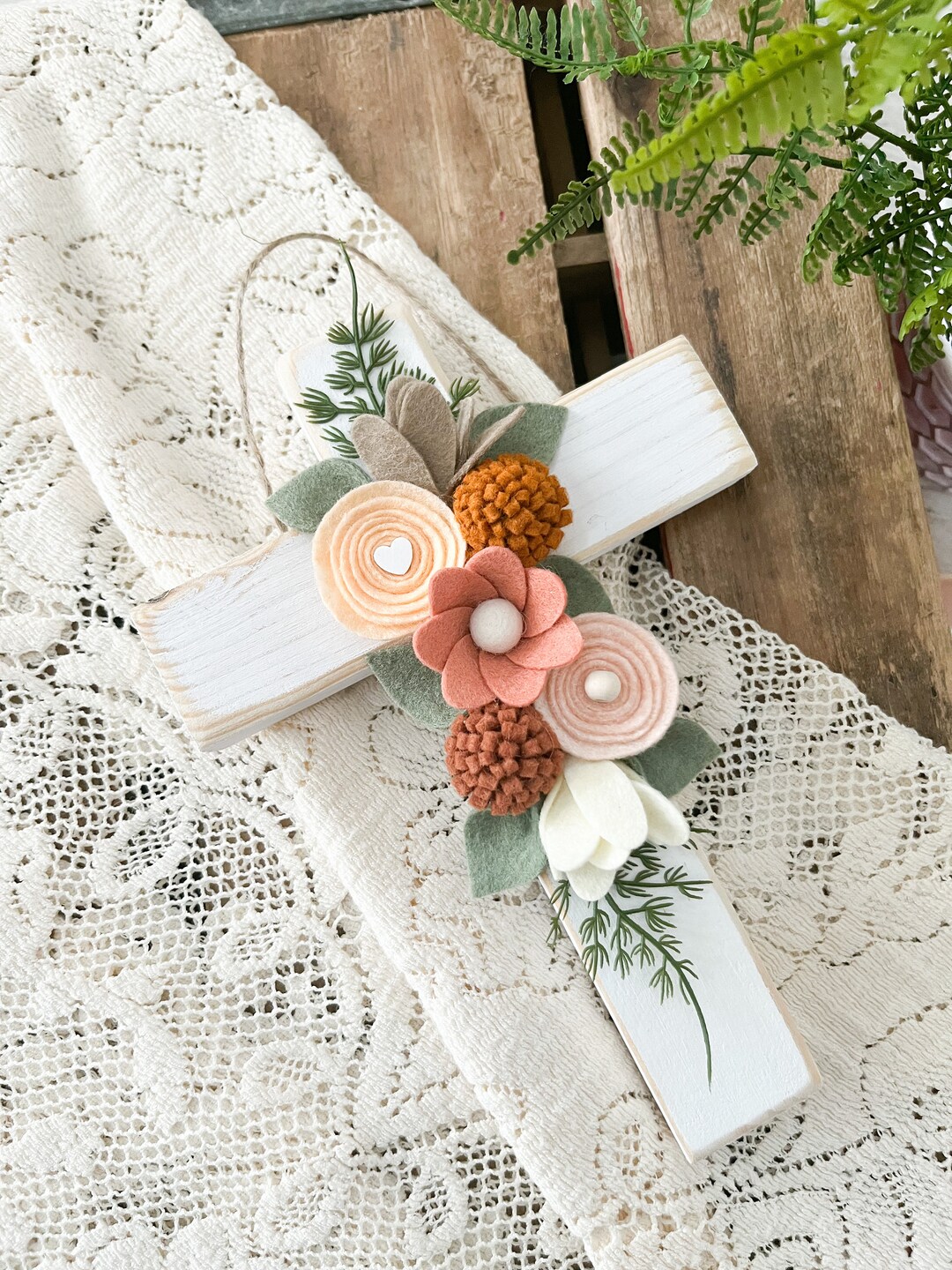 Wooden Cross With Boho Florals - Etsy