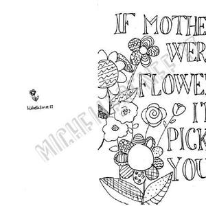 Mother's Day Coloring Card: Digital Instant Download - Etsy