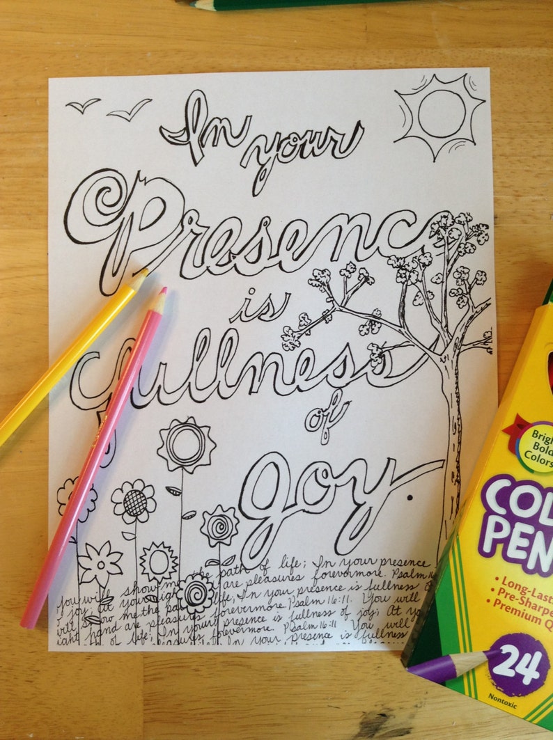 Bible Verse Coloring Page: Psalm 16.11 Digital Instant Download - Etsy