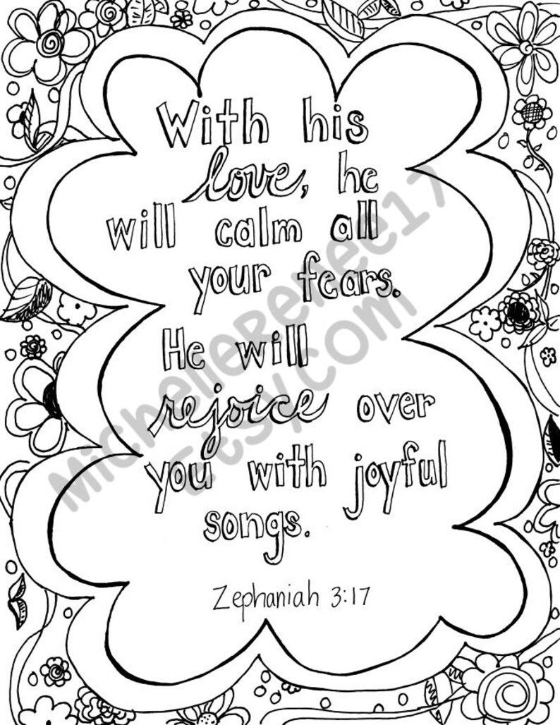 5 Pack Bible Verses Promises Coloring Pages: Digital PDF Downloads - Etsy