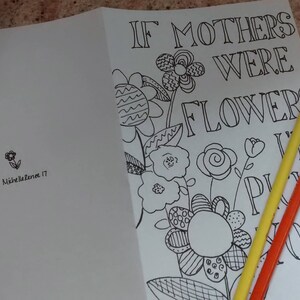 Mother's Day Coloring Card: Digital Instant Download - Etsy