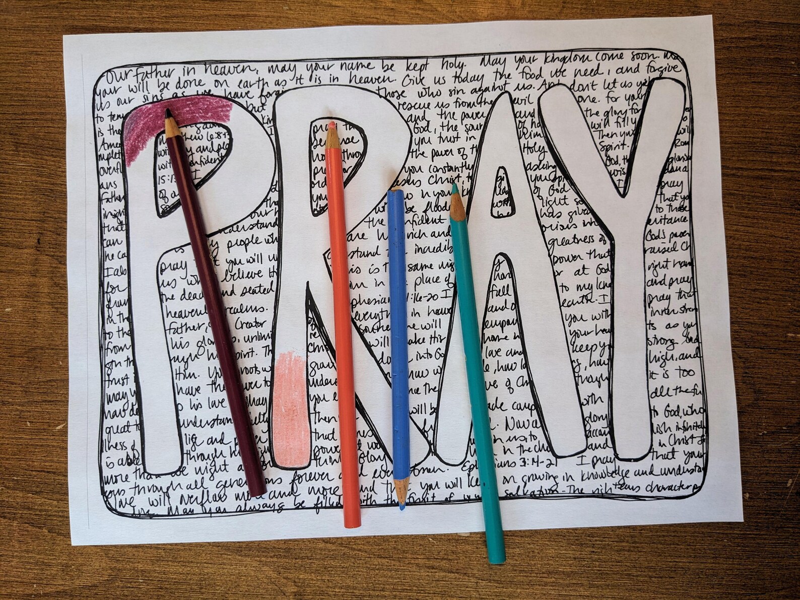 Bible Verse Coloring Page: PRAY Digital Instant Download - Etsy