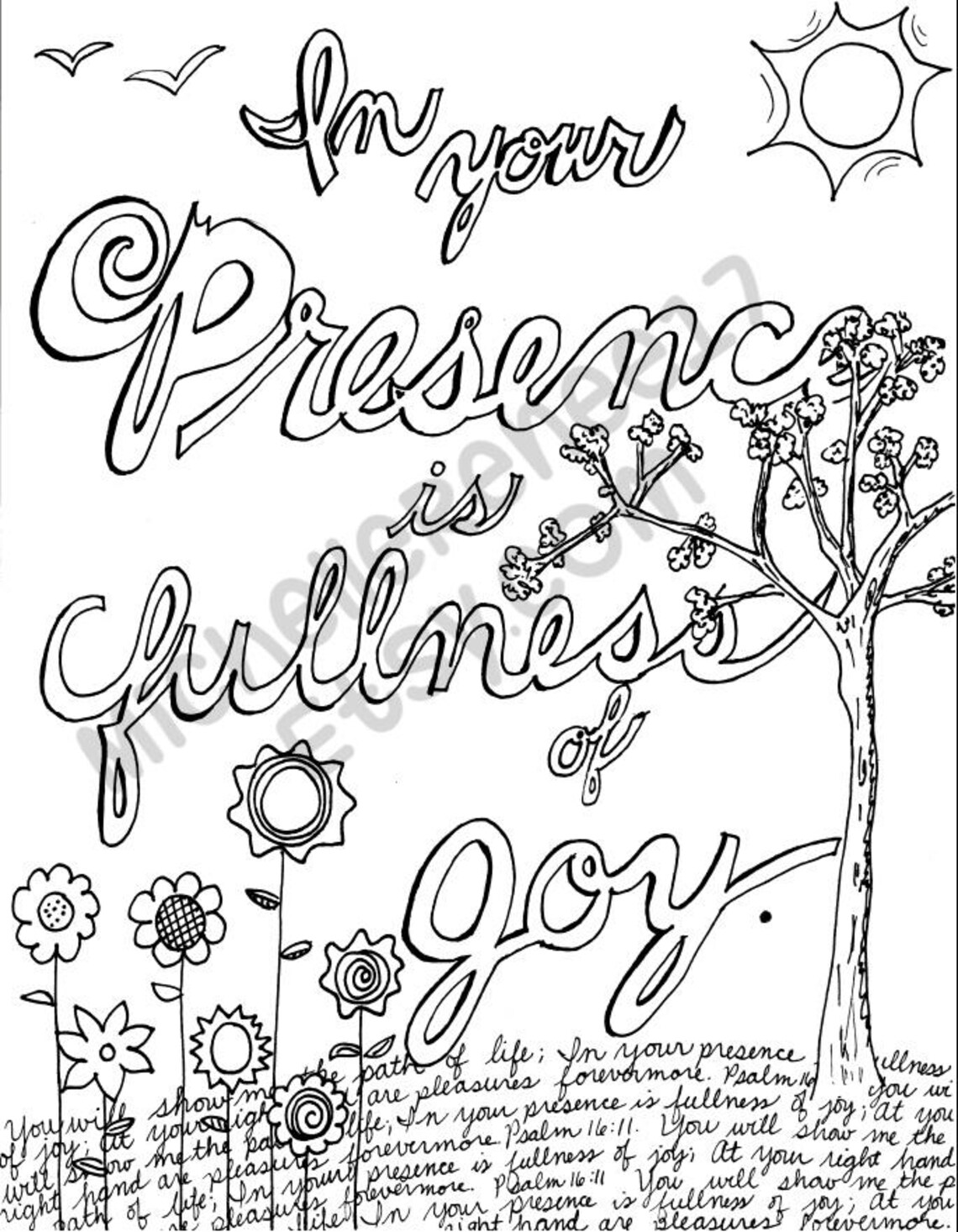 5 Pack Psalms Bible Verses Coloring Pages: Digital PDF Downloads - Etsy