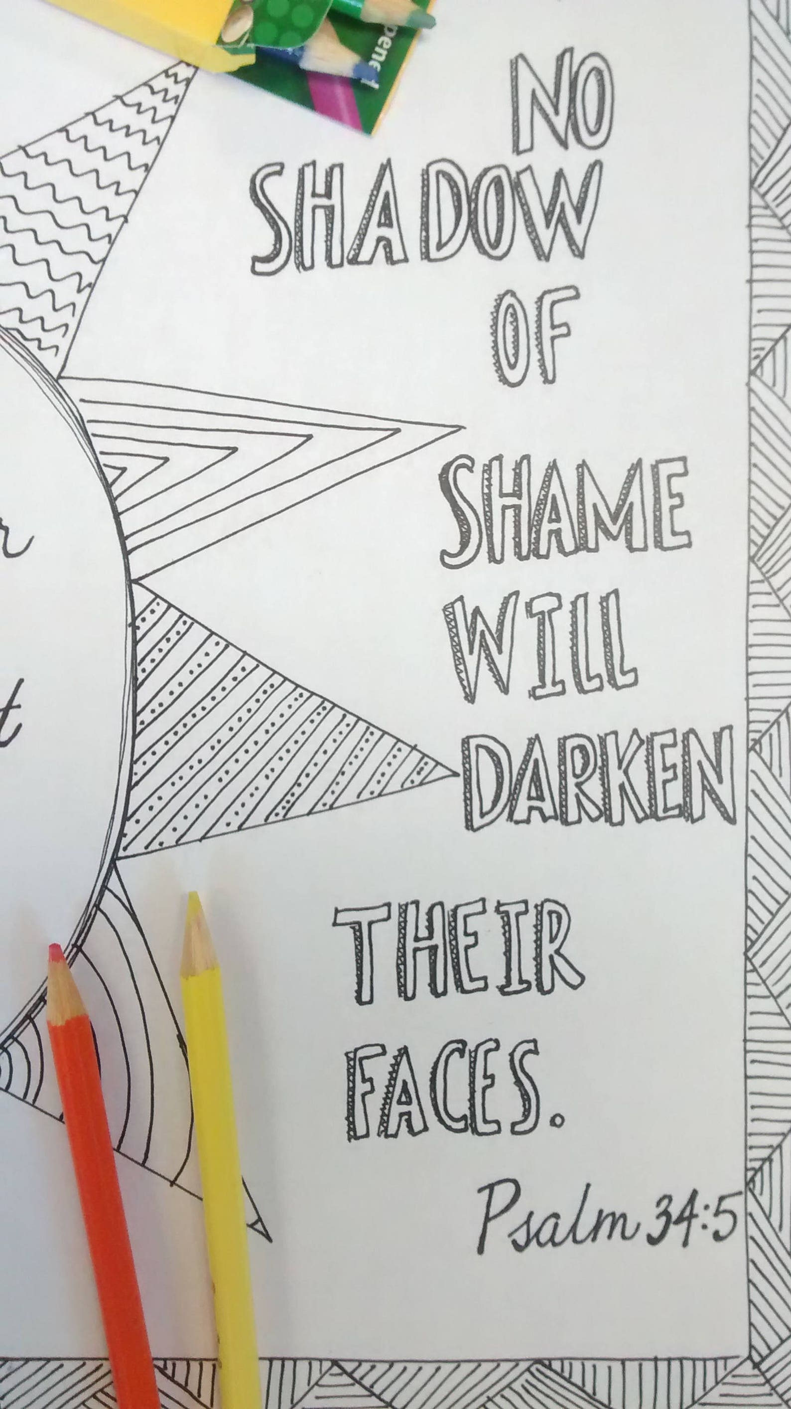 Bible Verse Coloring Page: Psalm 34.5 Digital Instant Download - Etsy