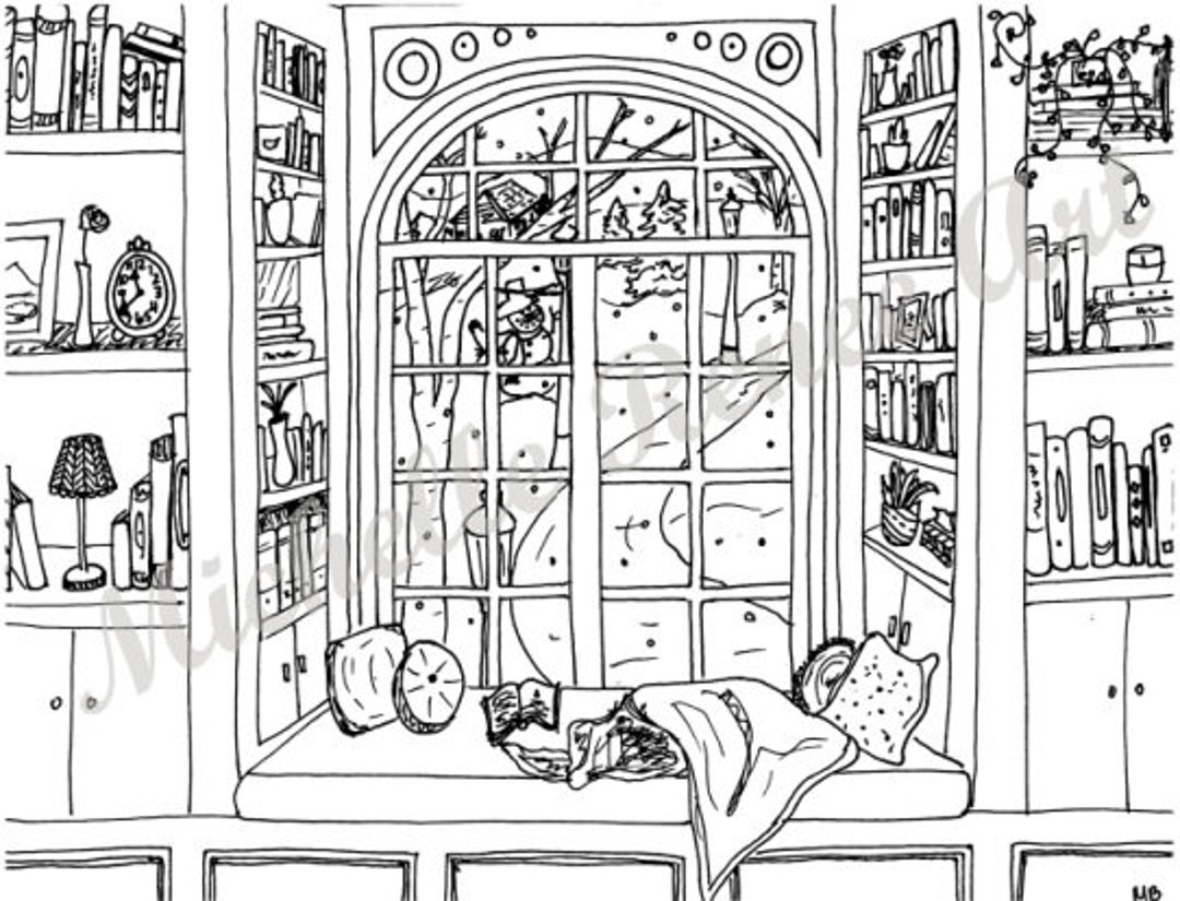 Snow Day Coloring Page: Digital Instant Download - Etsy