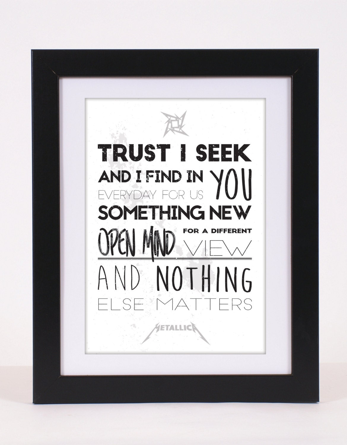 Metallica 'Nothing Else Matters' Printed Lyrics Poster | Etsy