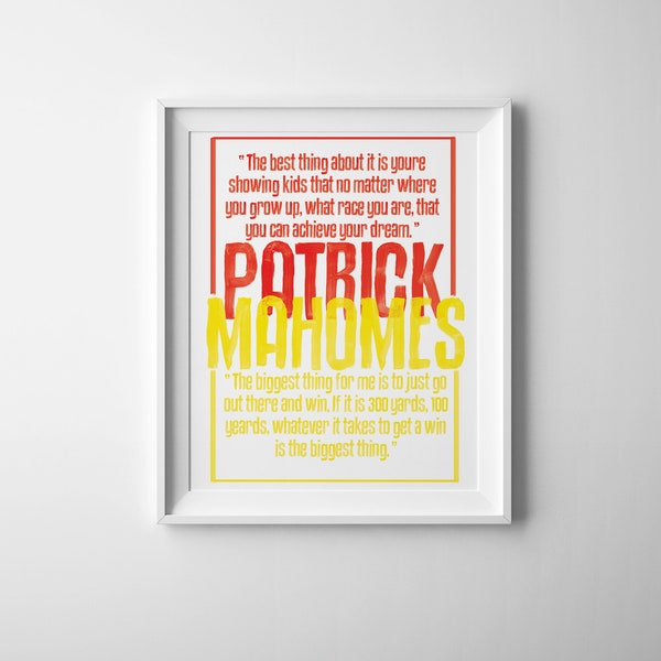 Chiefs Poster Mahomes Quote - Etsy