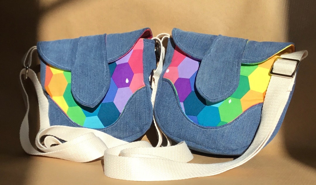 Handmade Cute Cross Body Denim Rainbow Handbag - Etsy