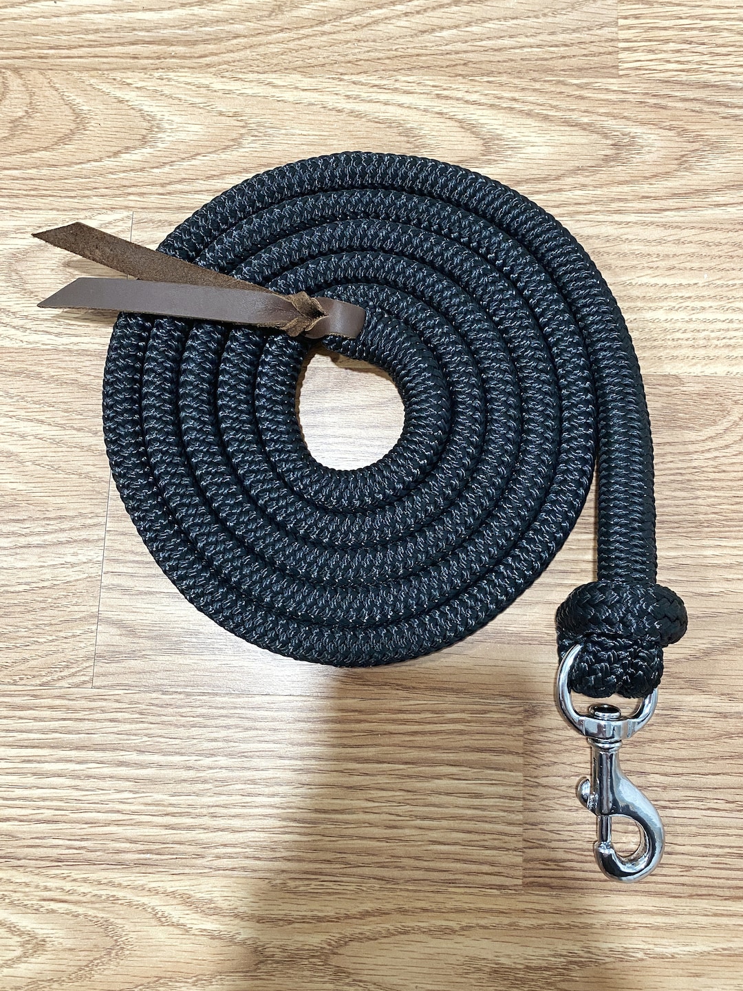 8' Black Lead Rope W/ Snap, Yacht Rope Lead, Clinician Lead Rope - Etsy
