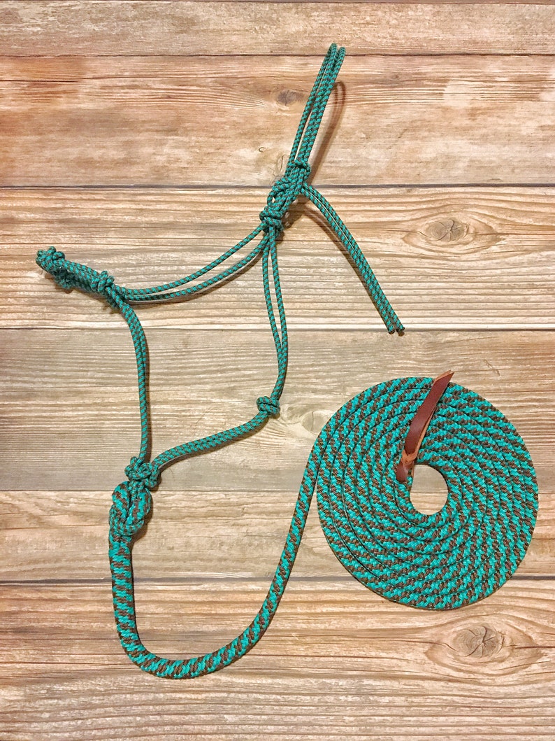 Custom Rope Halter & 12 Foot Attached Lead Rope Yacht Rope | Etsy