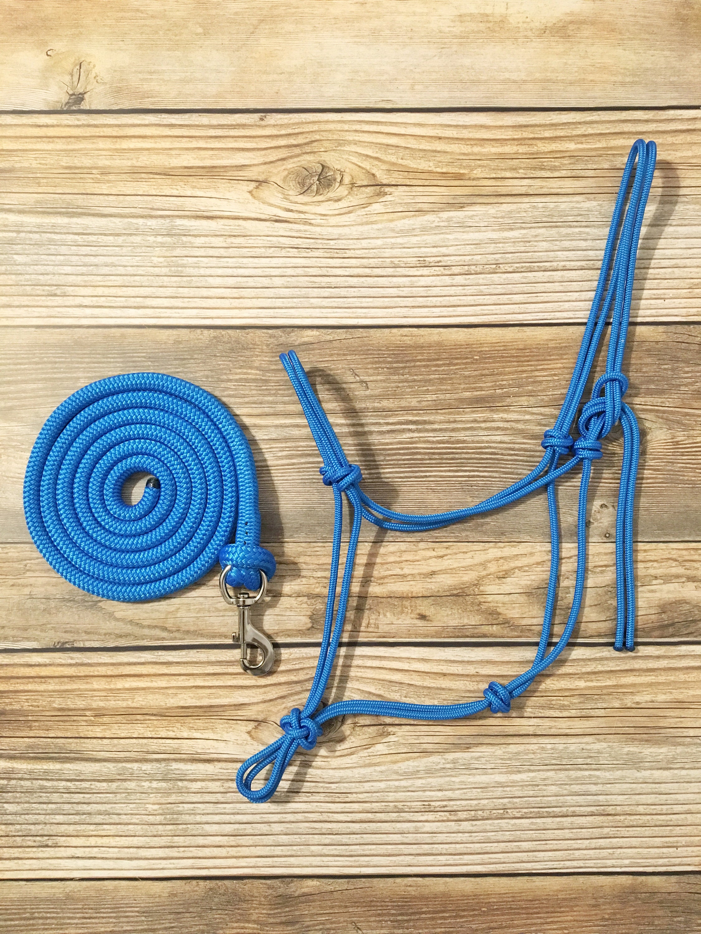 Custom Rope Halter & 12 Foot Lead Rope With Snap Yacht Rope | Etsy