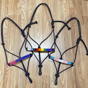 Pride Flag Rope Halter, Yacht Rope Halter, Pride Horse Tack, Rainbow ...