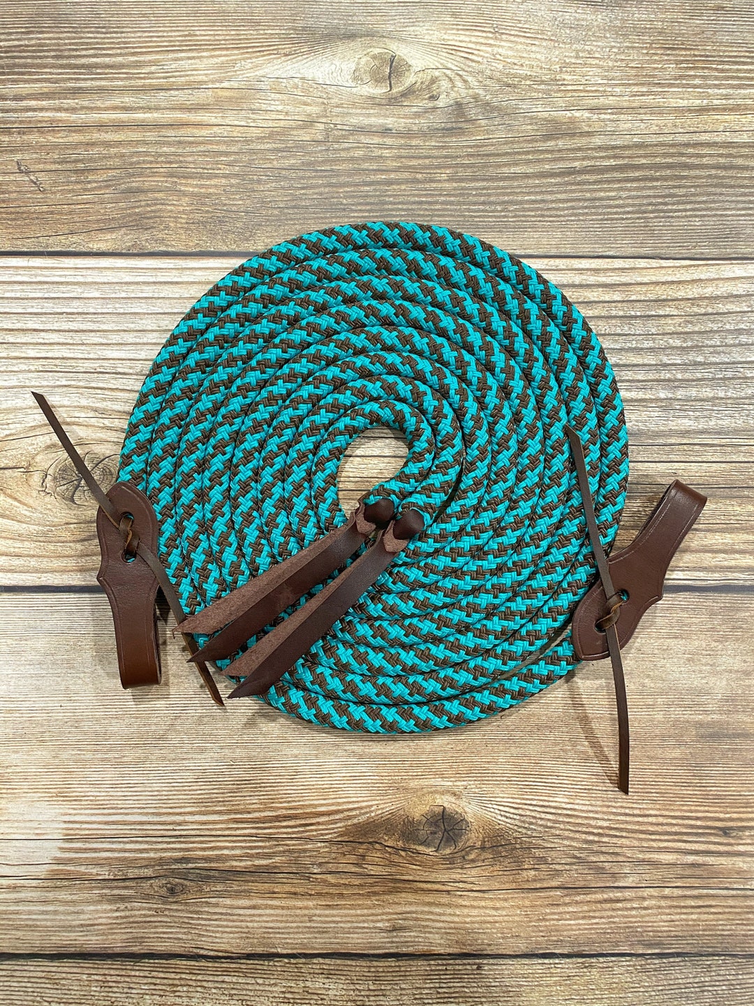 Custom Split Yacht Rope Reins With Tie on Slobber Straps, Split Reins ...