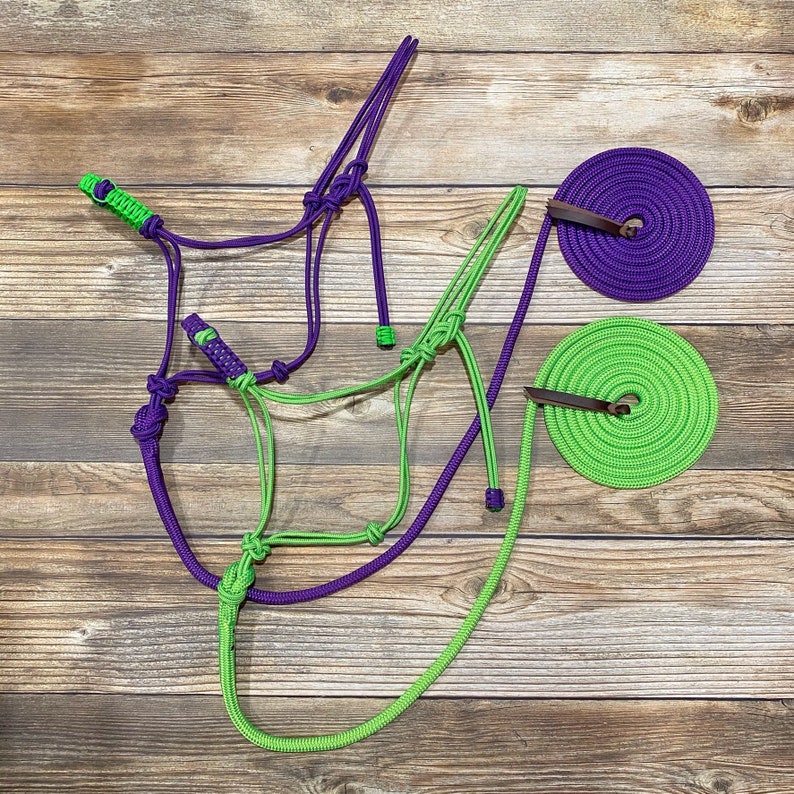 Custom Rope Halter & 12 Foot Attached Lead Rope Yacht Rope | Etsy