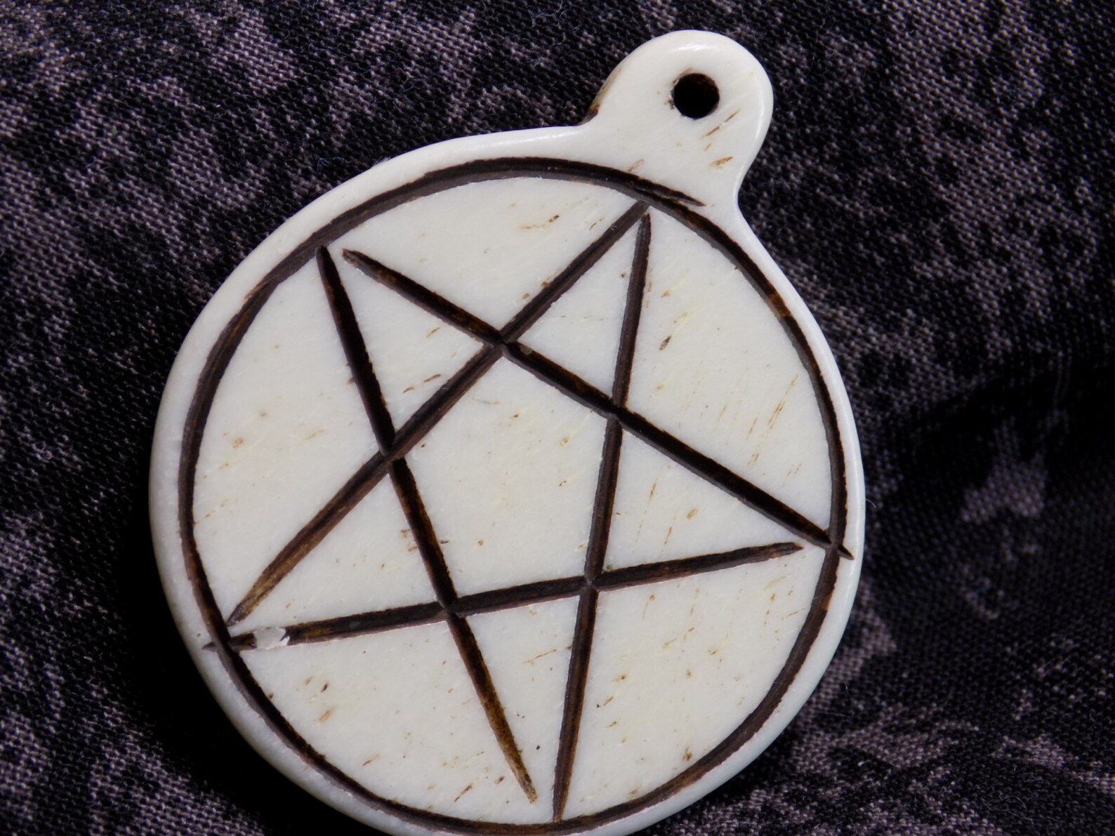 Bone Pentacle Pentagram Pendant 27mm Diameter Z1-105 | Etsy
