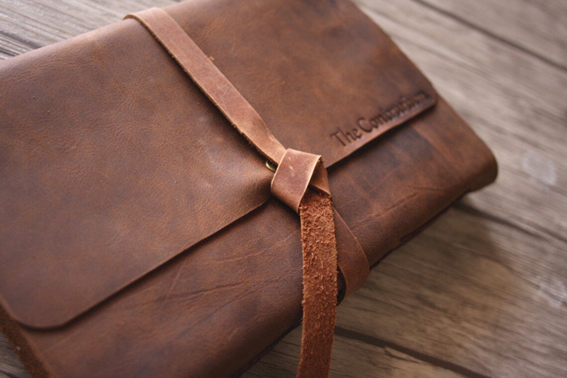 Personalized Leather Photo Album Scrapbook Album Rustic | Etsy