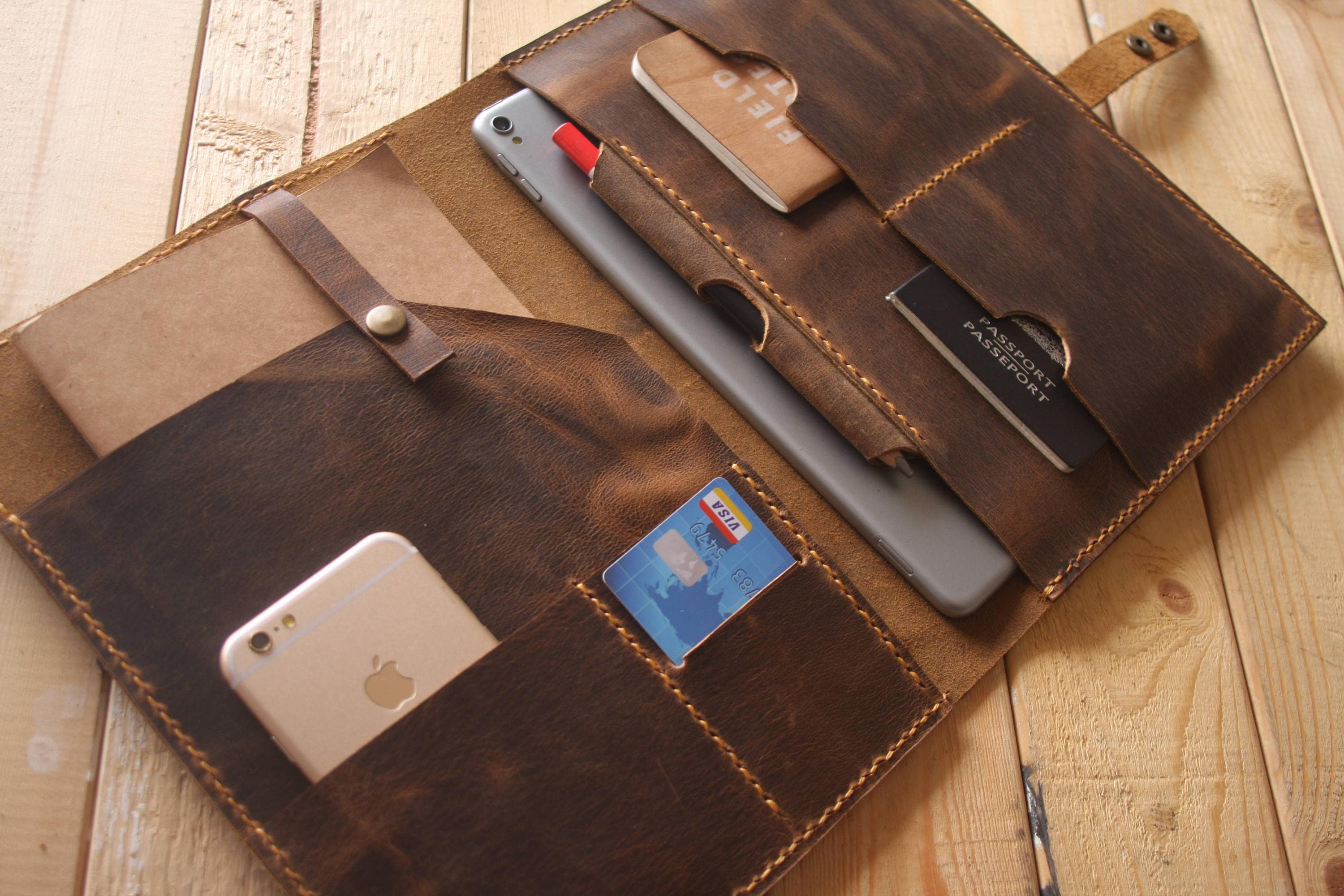Personalized Leather Portfolio Case: Custom Padfolio A4/A5 iPad ...