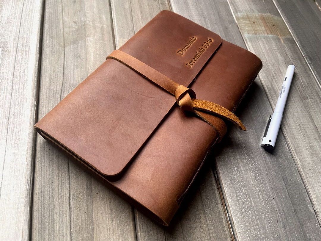 Personalized Leather Journal, Sketchbook, Custom Bound Notebook, A6, A5, B5, A4 Large or Small ...