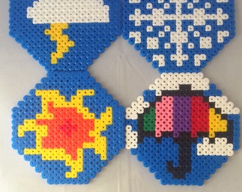 Hama bead coasters | Etsy