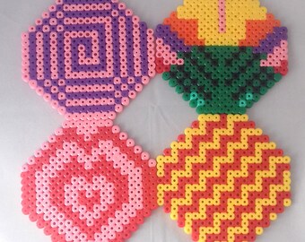 Hama bead coasters | Etsy