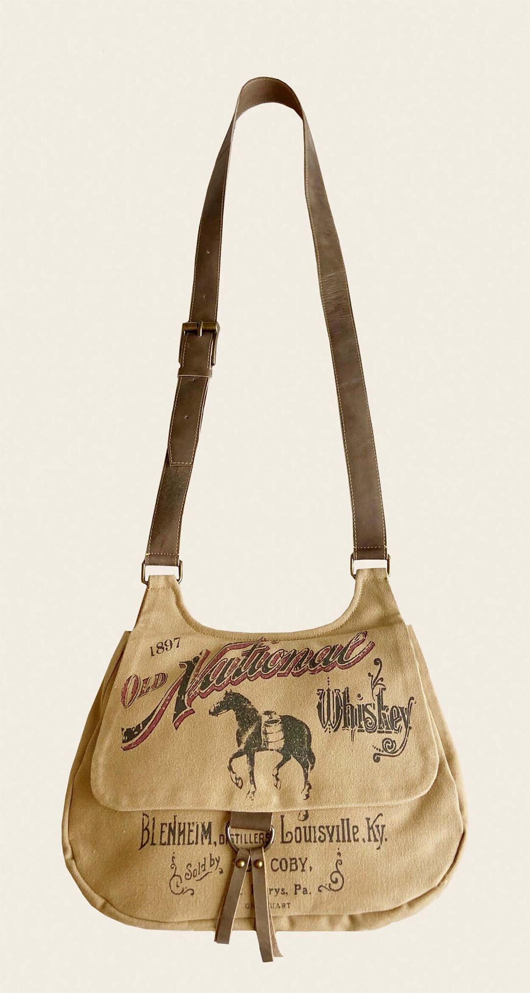 Old National Whiskey Crossbody-satchel/handbag-vintage Whiskey Label ...