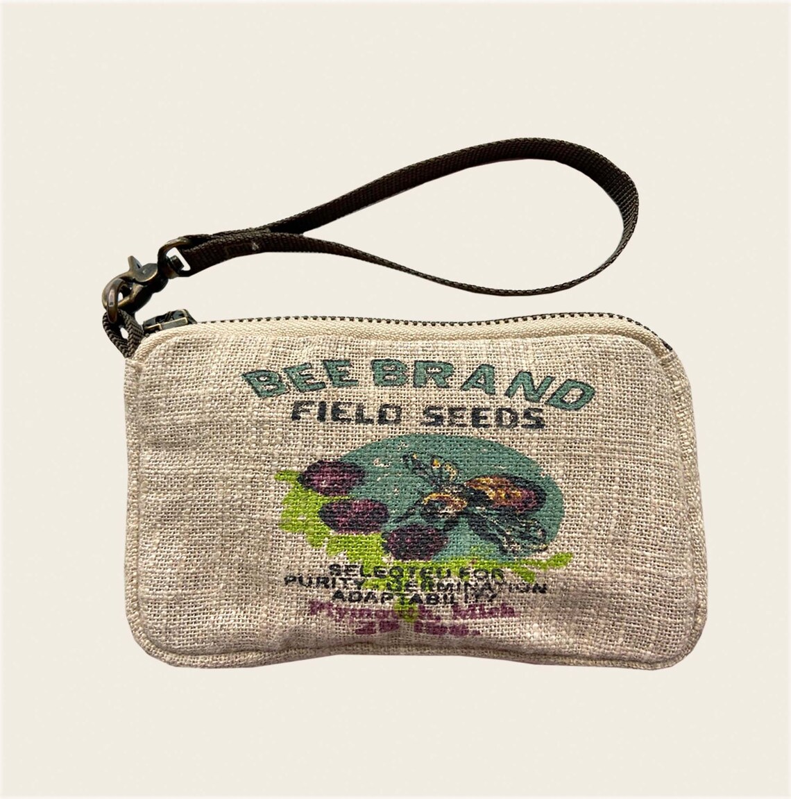 Bee Brand Wristlet-bag/purse/wallet-vintage Seed Sack Design - Etsy