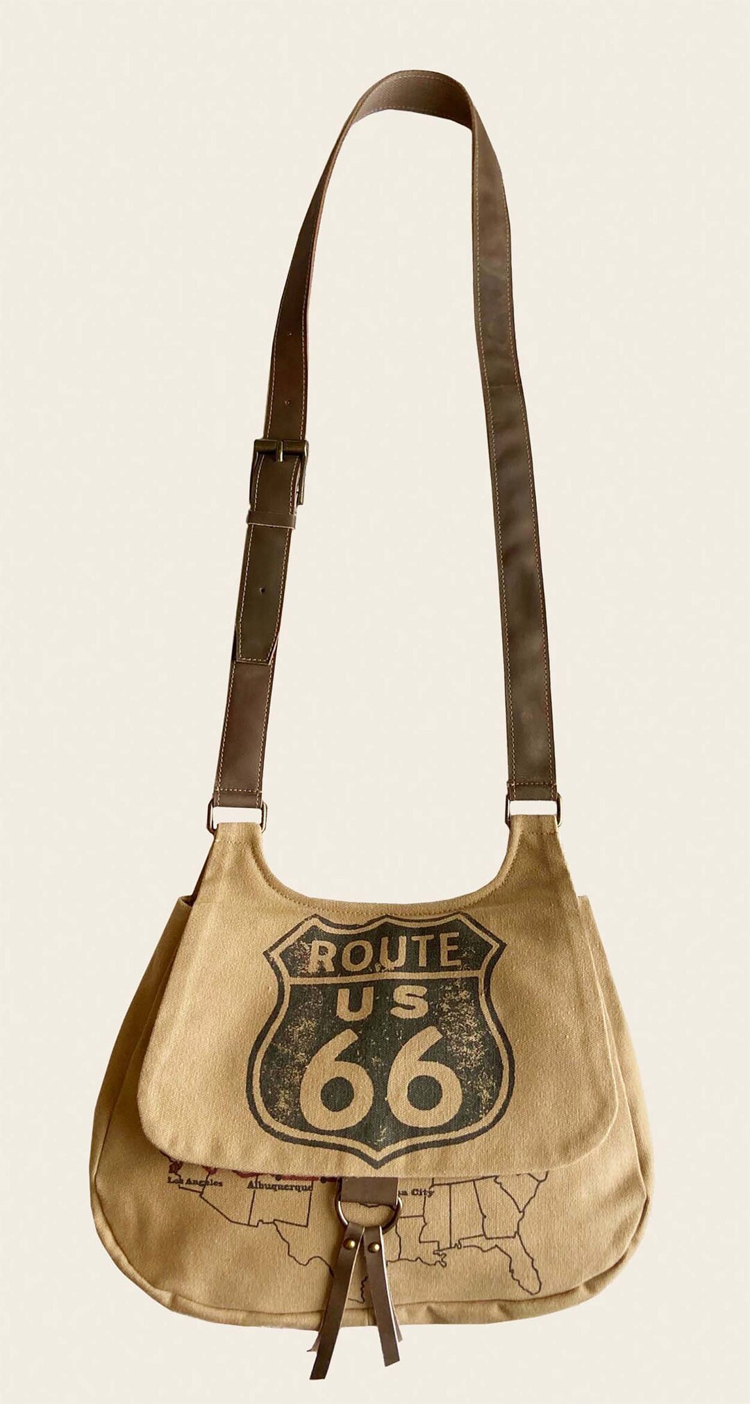 Route 66 Crossbody-satchel/handbag-vintage Poster Design Canvas Bag - Etsy