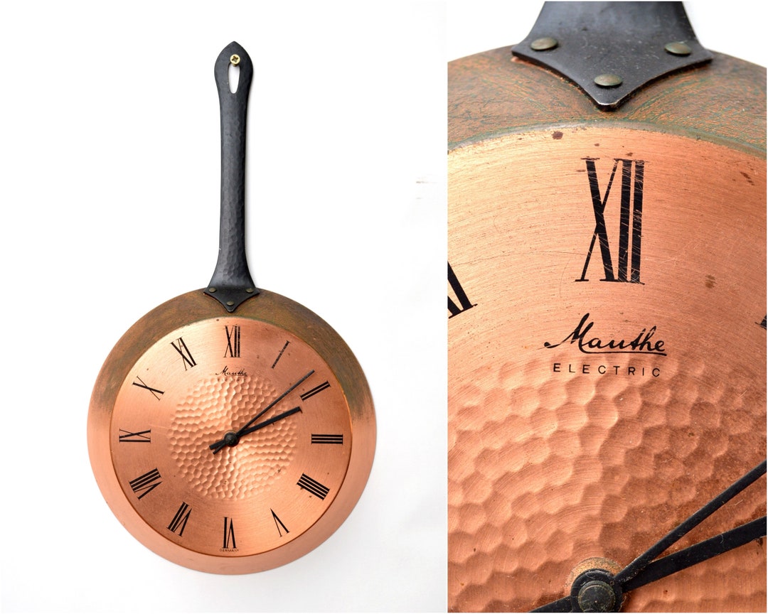 Vintage Frying Pan Brass Wall CLOCK by MAUTHE Electric / 60s - Etsy