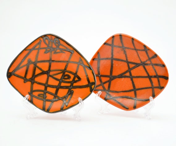 PAIR OF Small Design Serving PLATES Mid Century Modern - Etsy