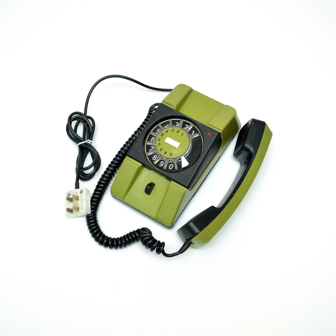 Vintage Rotary Dial DESKTOP TELEPHONE by Telkom Space Age Green - Etsy