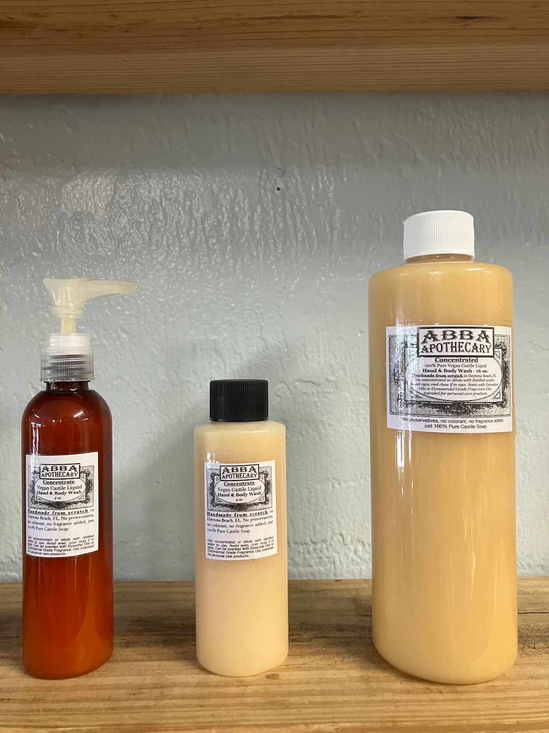 VANILLA Liquid Castile Soap Concentrate From Scratch No Colorant No ...