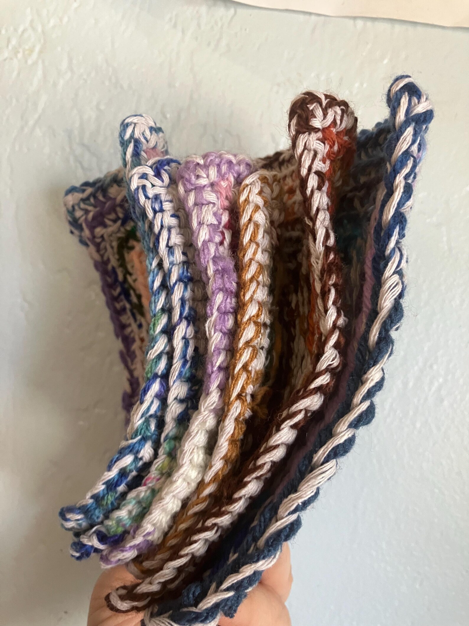 6 Handmade Kitchen Scrubbers Counter Wipes Dish Cloths Country ...