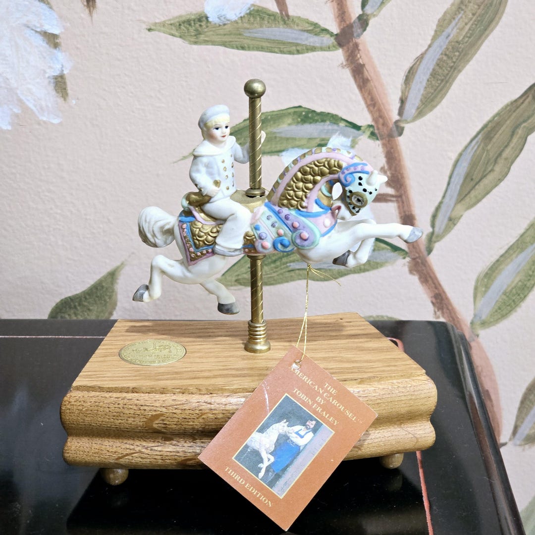 Vintage Tobin Fraley Porcelain Carousel Horse Music Box - Etsy