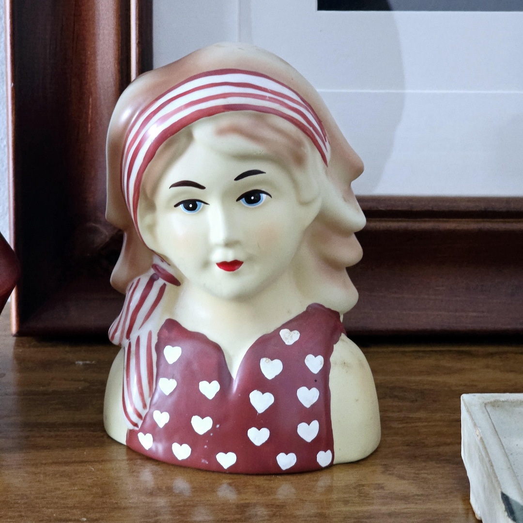 Vintage Lady Head Vase Supon Mid Century Planter Pottery for Collectors ...