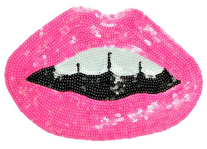 Neon Pink Lips Sequin Iron-on Applique by Pc 10-1/4 X - Etsy