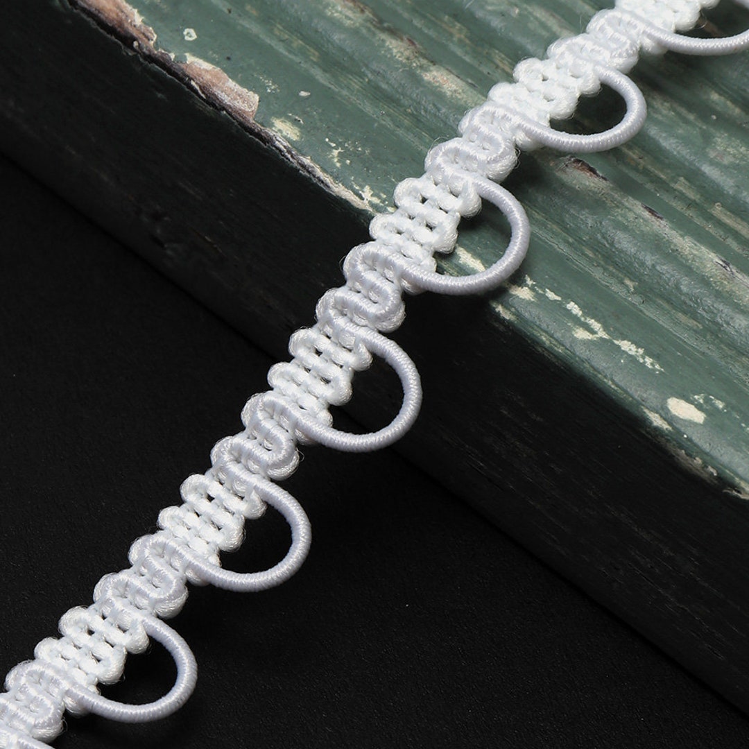 2-yards Petite Braid Trim With Elastic Button Loop for Costume, Crafts ...