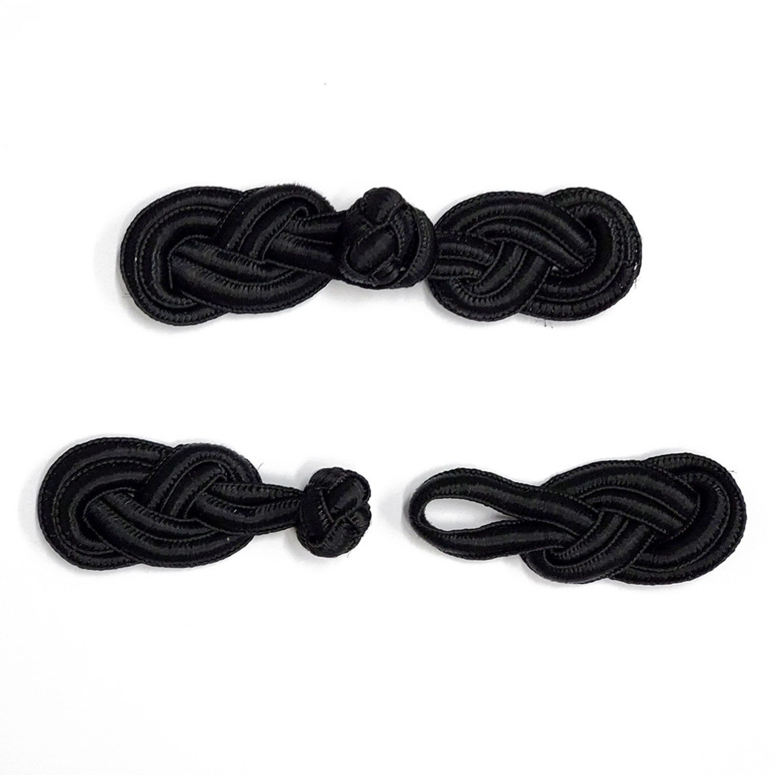 Vintage Fabric Frogs Closure Button by 2 Sets BLACK 4 - Etsy