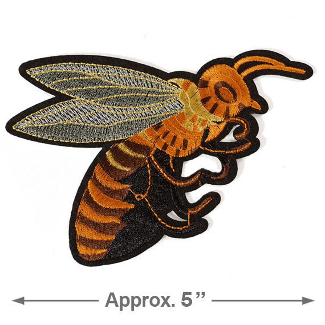 Bee Embroidered Iron-on Patch Embroidery Applique by Pc - Etsy