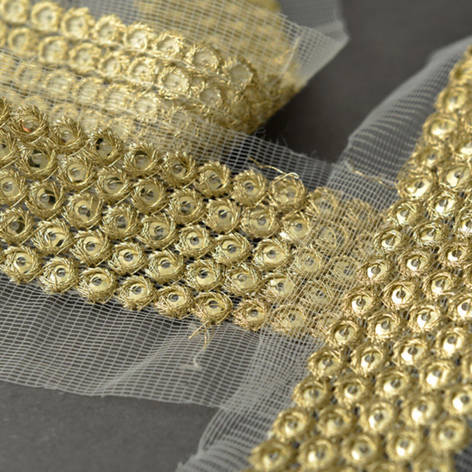 GOLD Sequin & Metallic Thread Lace Trim for Bridal Costume or | Etsy