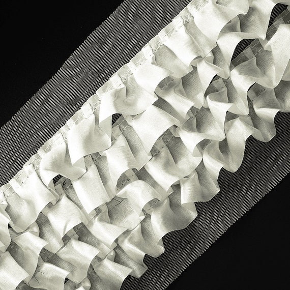 3-1/2 4-Layers Ruffled Ribbon Trim by yard 3 colors | Etsy