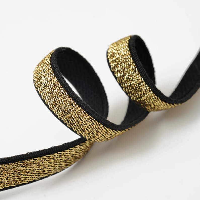 3/8 10mm Metallic Gold Elastic Stretch Band Ribbon - Etsy