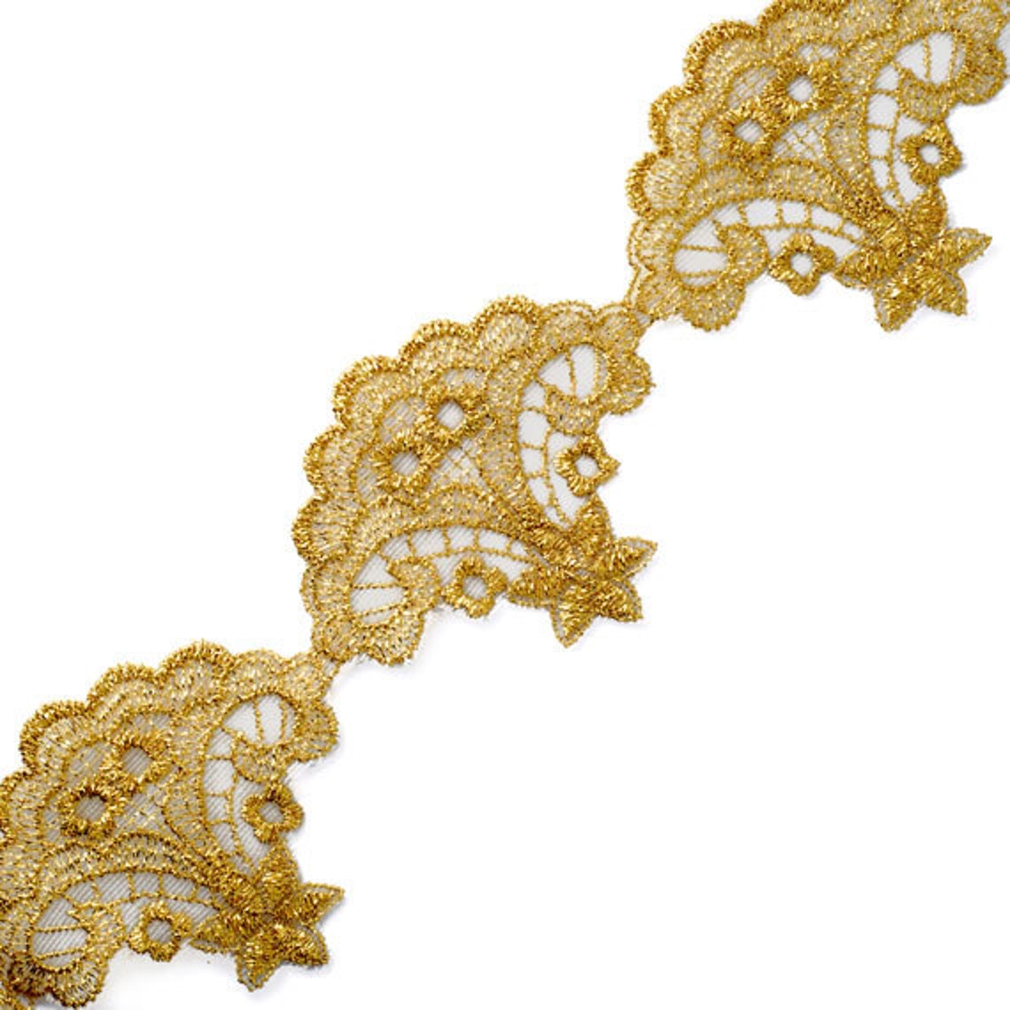 Metallic Gold Lace Trim Crafts and Sewing 2-5/8 Inch by 1 | Etsy