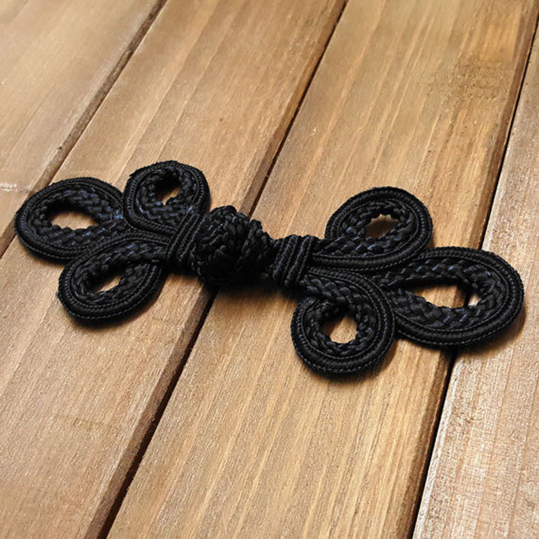 2 Sets Vintage Fabric Frogs Closure Button, 5-1/2w X 2-1/4h, Black, Red ...