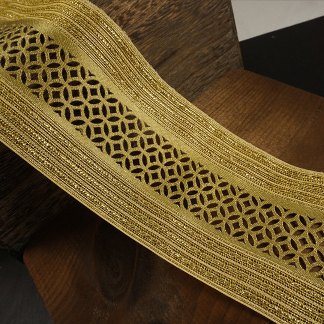 3-5/8 Metallic Ribbon Trim by Yard MAY-DN7288 - Etsy