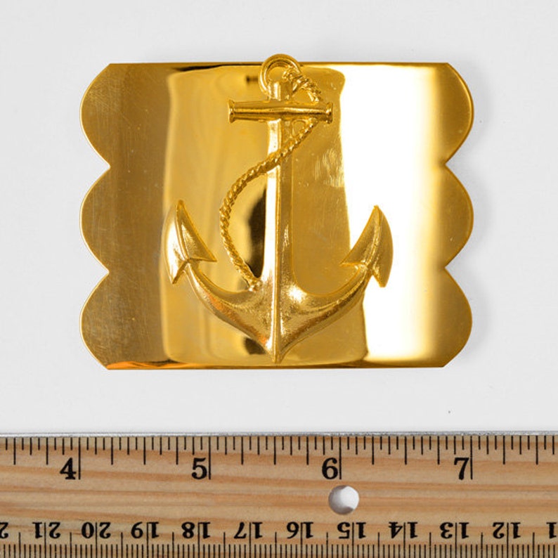 Anchor motif GOLD metal belt buckle by 1 pc 3 x 2-3/8 | Etsy