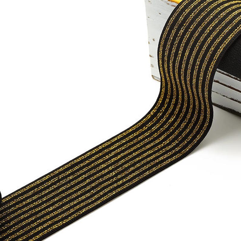 2 50mm Metallic GOLD Elastic Stretch Band Ribbon Trim - Etsy